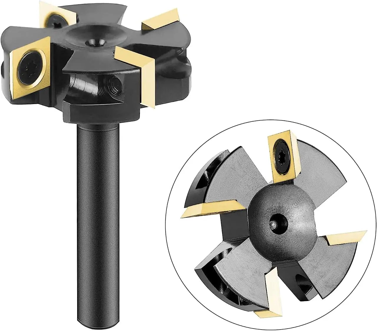 SpeTool W05009 40 mm Spoilboard Bit | 8 mm Shank, 4-Edge ATS Inserts