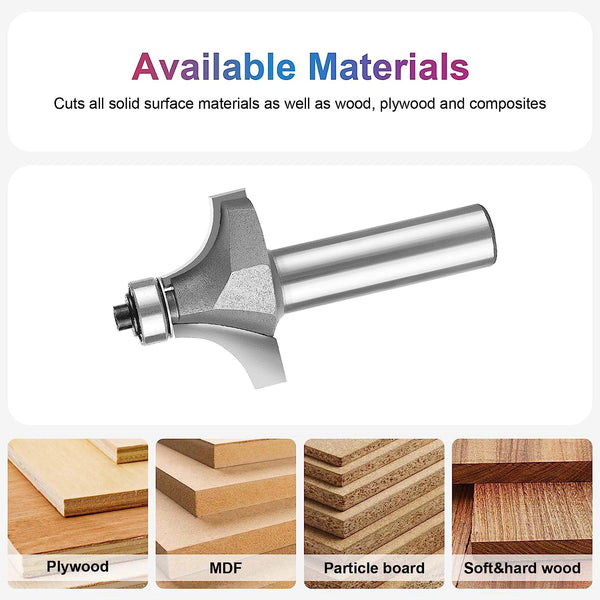 SpeTool Carbide Tipped Corner Rounding 1/2R 1/2Shank Bearing Router Bit