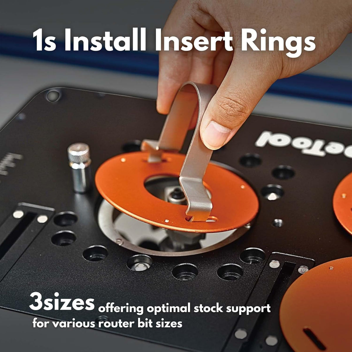 SpeTool Aluminum Router Table Insert Plate Adjustable Dust Collection