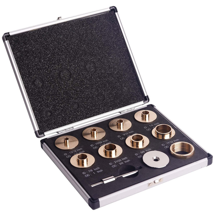 SpeTool 10 pcs Brass Router Template Bushing Guide Set with Pin Router Arm