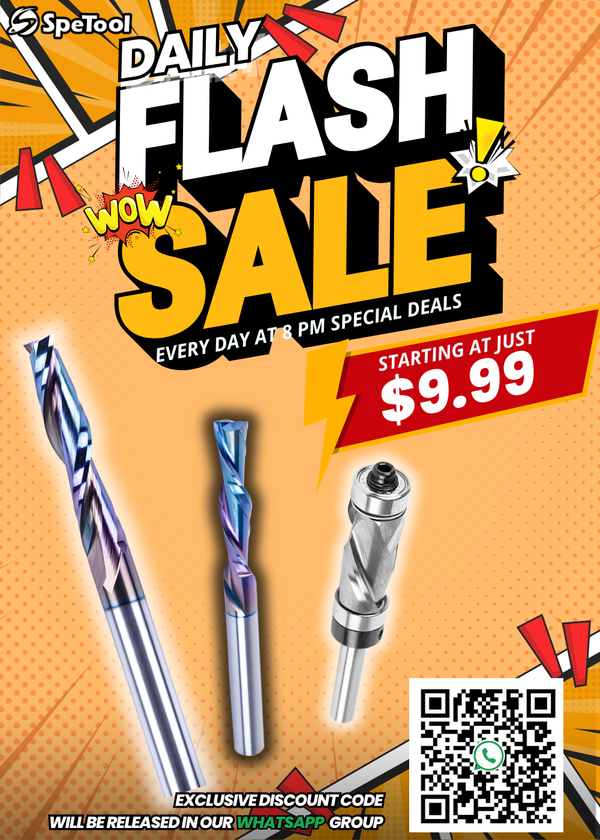 SpeTool Ranger 32mm D 65mm CL 1/2" S Carbide Insert Flush Trim Router Bit