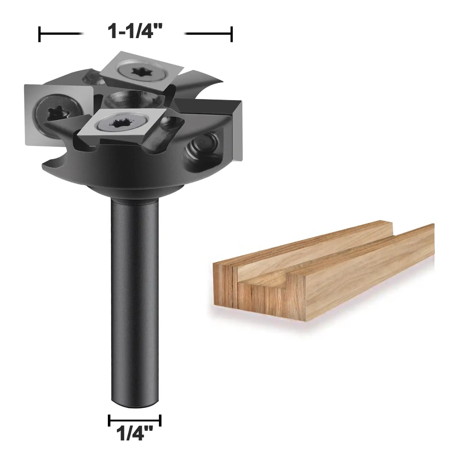 SpeTool 2+2 Flute 1-1/4 Dia 1/4 Inch Shank Surfacing Planer Router Bit SpeTool 2+2 Flute 1-1/4 Dia 1/4 Inch Shank Surfacing Planer Router Bit