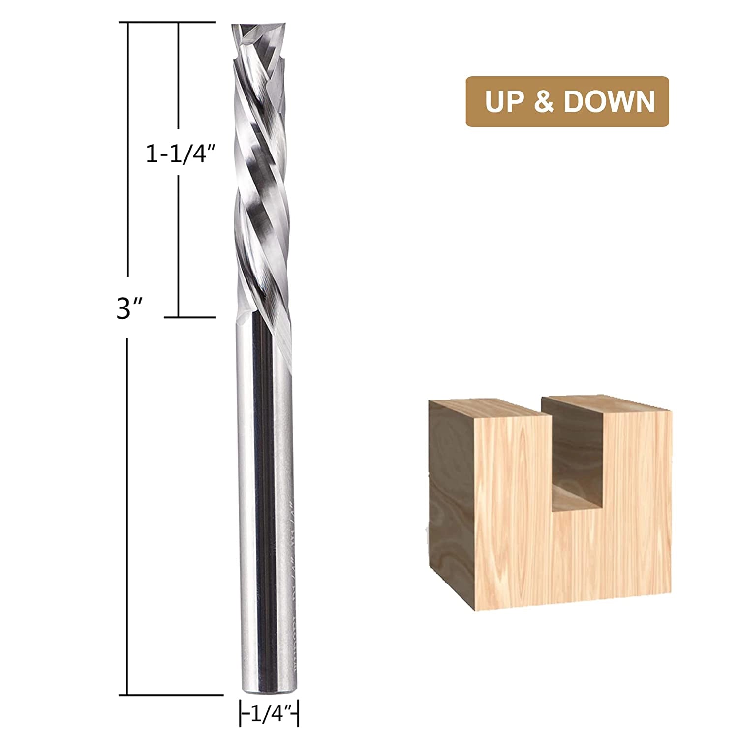 SpeTool 1/4 Carbide Compression Router Bit 3 SpeTool 1/4 Carbide Compression Router Bit 3
