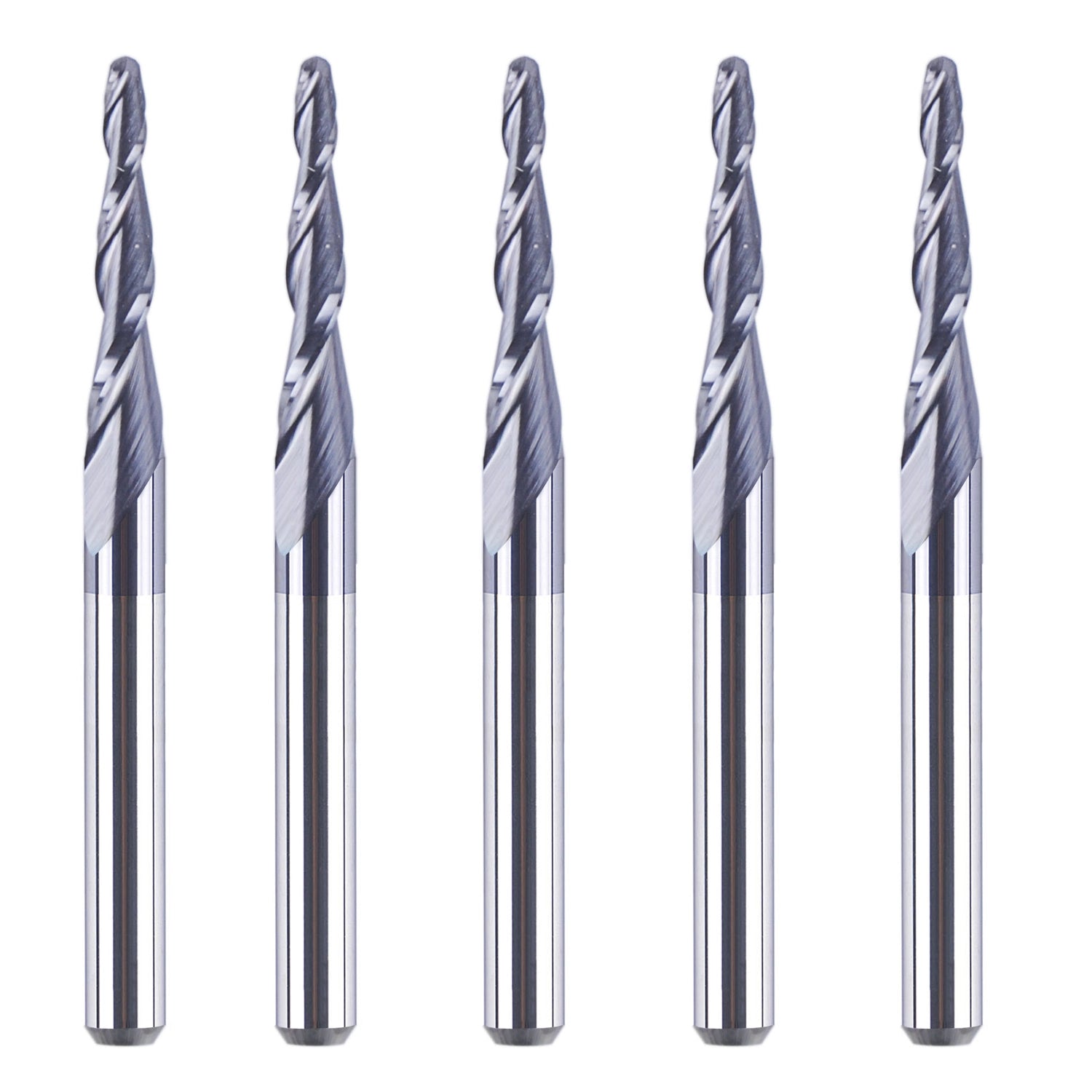 SPEtool Tapered Ball Nose CNC Router Bit (0.75mm Radius, 1/8" Shank)